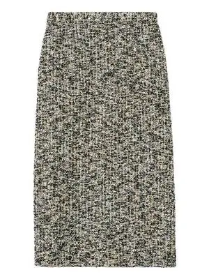 Gucci Laminated Bouclé Fabric Midi Skirt - Black