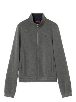 Gucci Double Jersey Jacquard Zip Jacket - Grey