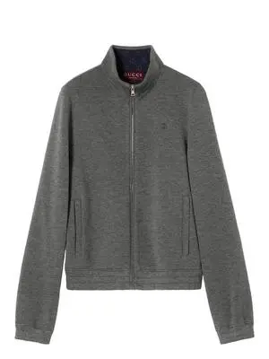 Gucci Double Jersey Jacquard Zip Jacket - Grey
