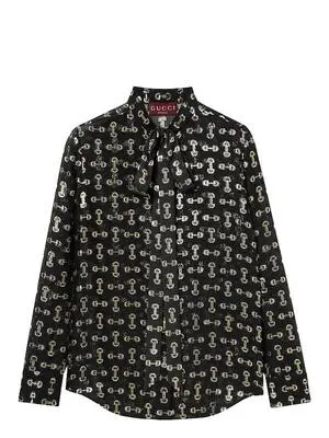 Gucci Horsebit Silk Fil Coupé Shirt - Black
