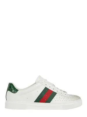 GUCCI Ace Studded Sneaker With Web Leather