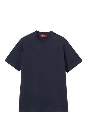 Gucci Cotton Jersey T-shirt With Embroidery - Blue