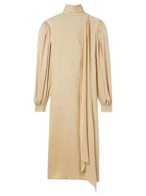 Gucci Diagonal Gg Silk Jacquard Dress - Beige