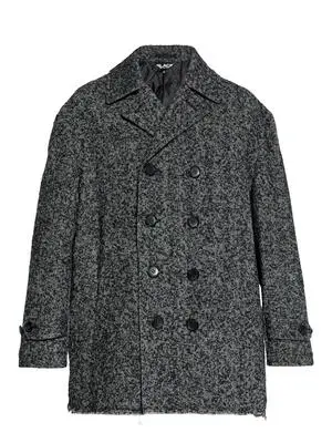 Comme Des Garçons Double-breasted Herringbone Coat - Grey