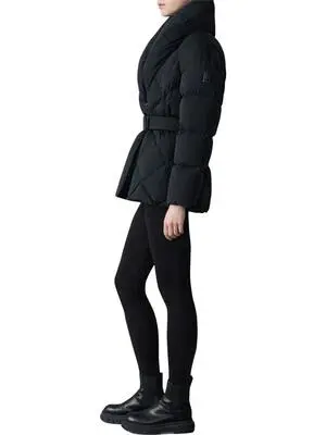 Mackage Belted Down-filled Quilted Jacket - Black