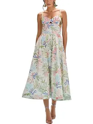 PatBO Seaweed Flutter Midi Dress - Off White