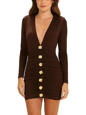 PatBO Moonlit Jersey Dress - Brown