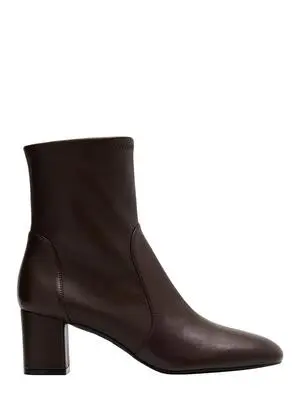 STUART WEITZMAN Lucie Leather Booties Walnut