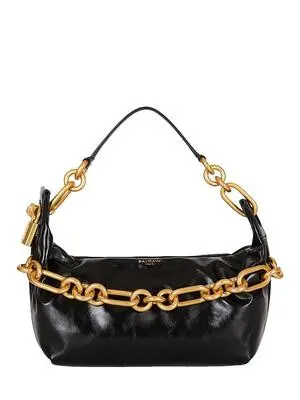 Balmain Medium Sync Bag In Calfskin Leather - Black