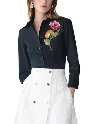 Carolina Herrera Embellished Icon Shirt - Black Multi