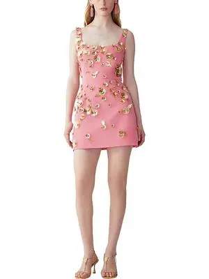 Carolina Herrera Embellished Silk Mini Dress - Sunset Multi