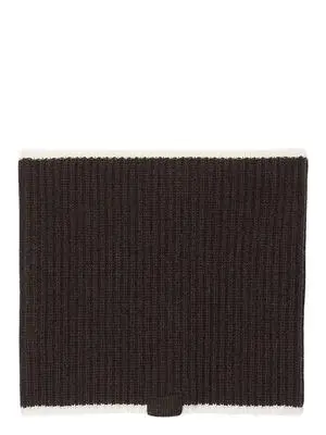 Sandro Rib Knit Neck Warmer Scarf - Brown