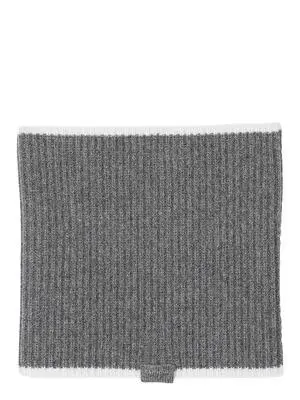 Sandro Rib Knit Neck Warmer Scarf - Grey