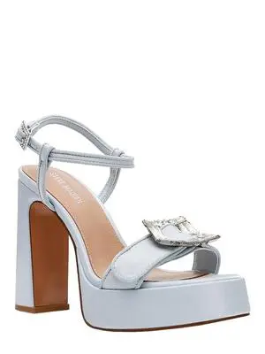 Steve Madden Liandra Platform Sandals - Blue Satin