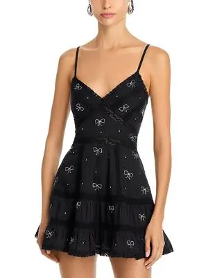 LOVESHACKFANCY Solbina Embellished Mini Dress