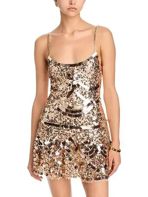 LoveShackFancy Liria Sequin Dress - Honey Shimmer