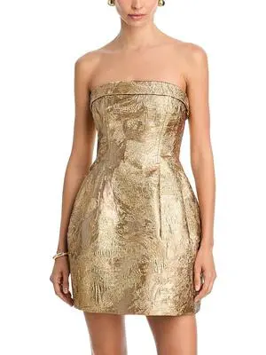 Simkhai Ariani Strapless Mini Dress - Gold