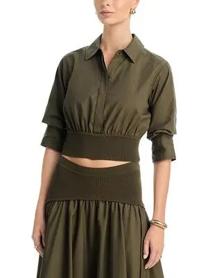 Simkhai Stiles Cropped Shirt - Fern