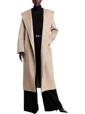 Rue Sophie Lesley Wool Cashmere Silk Coat - Taupe Grey