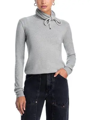 AREA Crystal Knot Turtleneck Sweater