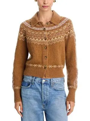 Guest In Residence Cloud Chalet Fair Isle Cardigan - Almond Combo
