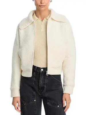 Guest In Residence Textured Bomber Jacket - Cream