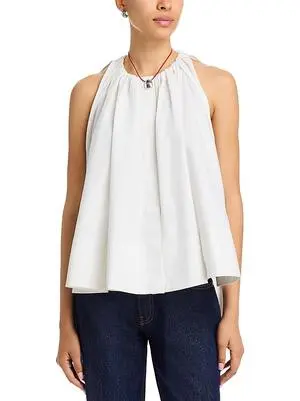 Co Gathered Tunic Top - White