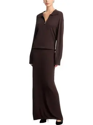 Brandon Maxwell Sabine Polo Dress - Truffle