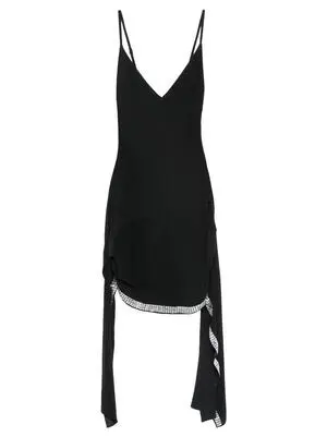 Attico Embellished-hem Mini Dress - Black