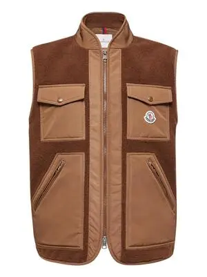 Moncler Karakai Teddy Down Vest - Brown