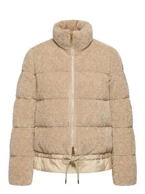 Moncler Cedre Teddy Short Down Jacket - Beige