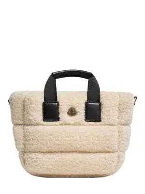 Moncler Micro Caradoc Teddy Tote Bag - White