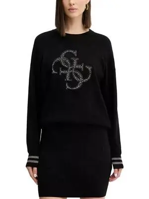 Guess Logo-appliqué Sweater - Black