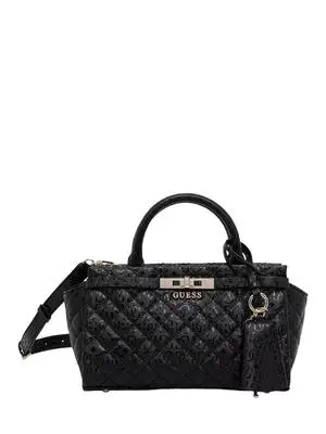 Guess Quilted Logo-pattern Tote - Black