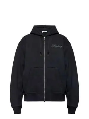 Burberry Logo Zip-up Hoodie - Black