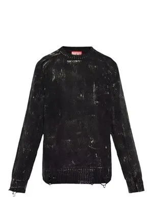 DIESEL® K-maxense Distressed Sweater - Black