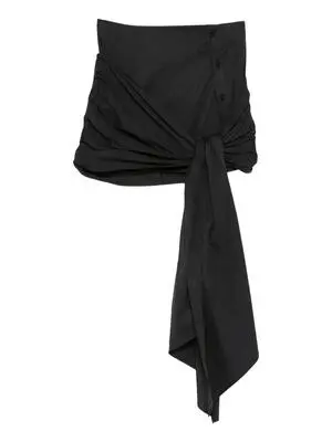 Attico Knot Button Mini Skirt - Black