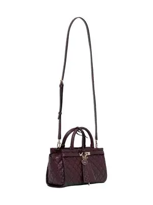 Guess Idra Quilted Tote Bag Purple