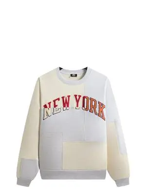 Kith X New York Knicks Patchwork Fleece Crewneck Sweatshirt - Light Heather Grey