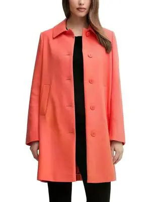BENETTON Flap Pocket Collared Coat - Orange