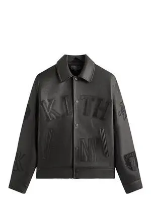 KITH Pebbled Leather Varsity Coaches Jacket