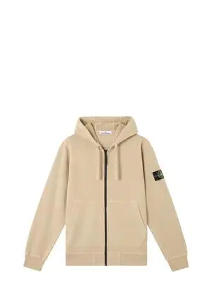 Stone Island Organic Cotton Fleece Zip-up Sweatshirt - Desert