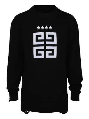 Givenchy Embroidered Star 4g Logo Sweater - Black White