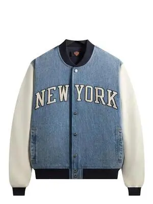 Kith X New York Knicks Denim Marvin Bomber - Medium Indigo