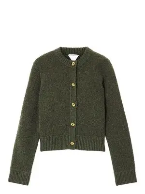 Bottega Veneta Bouclé Cardigan Dark Green