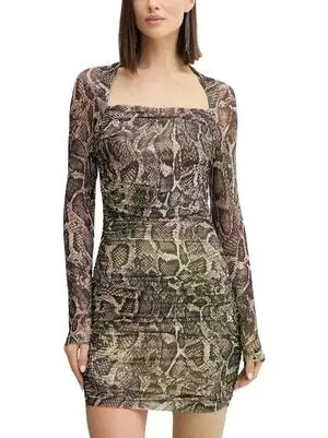 Guess Long-sleeve Mini Dress - Brown