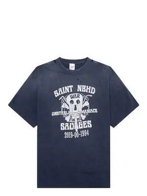 SAINT MXXXXXX X Neighborhood Saint Tee Shirt - Navy Blue