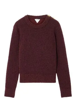 Bottega Veneta Button-detailed Wool-blend Bouclé Sweater - Red