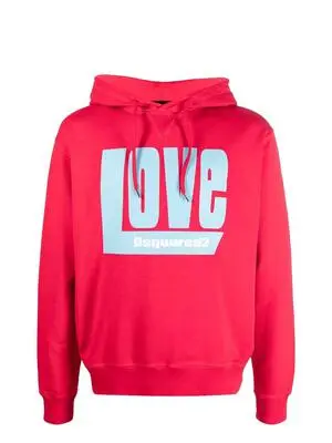 Dsquared2 Love' Logo-print Hoodie - Red