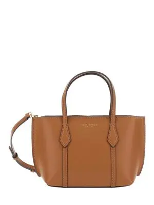 Tory Burch Perry Handbag In Grained Leather - Brown